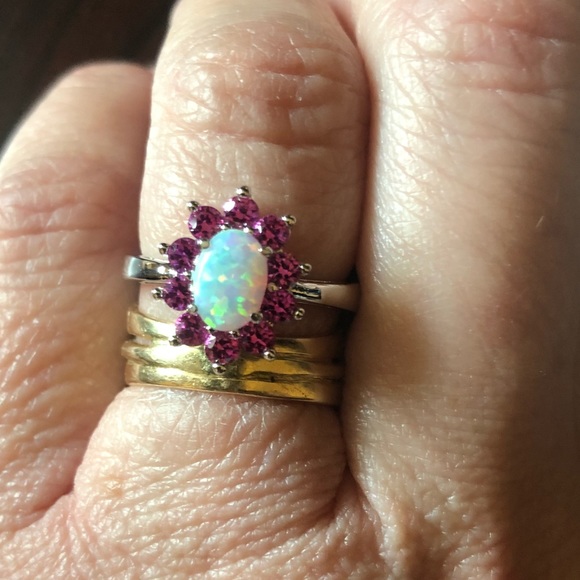 Jewelry | Lab Created Opal Simulated Pink Diamond Ring | Poshmark